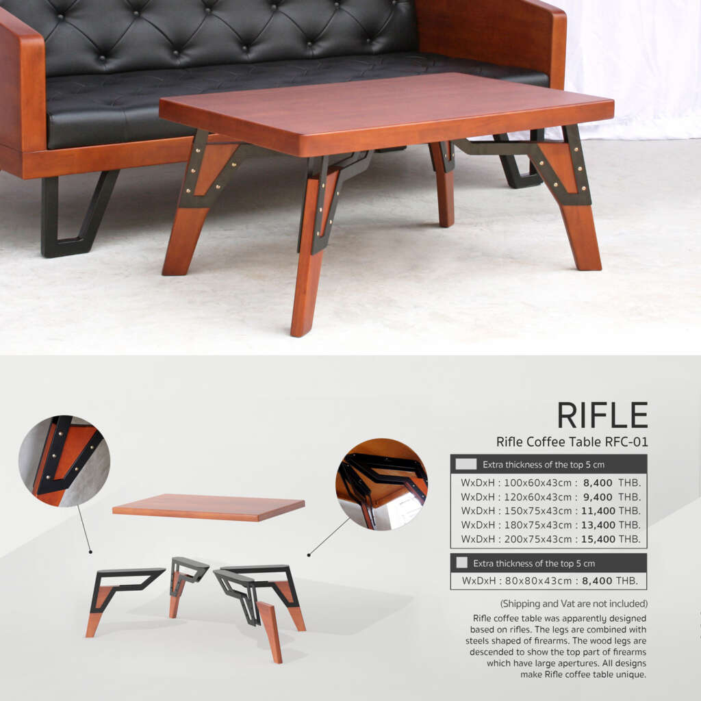 Rifle Center Table (RFC-01) – Authentic Wood Modern Design