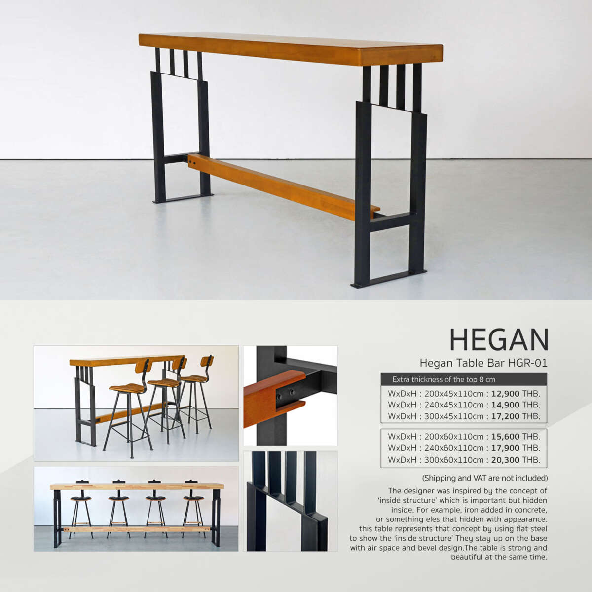Hagen Bar Table (HGR-01) | Modern and Sturdy Design